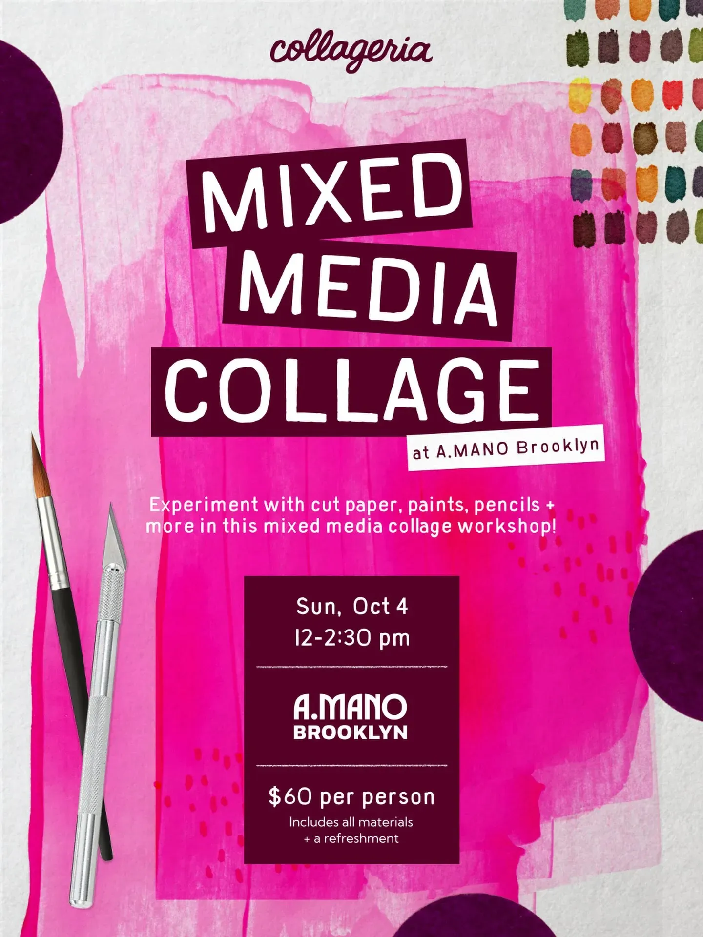 Mixed Media Collage Workshop at A.MANO Brooklyn in New York